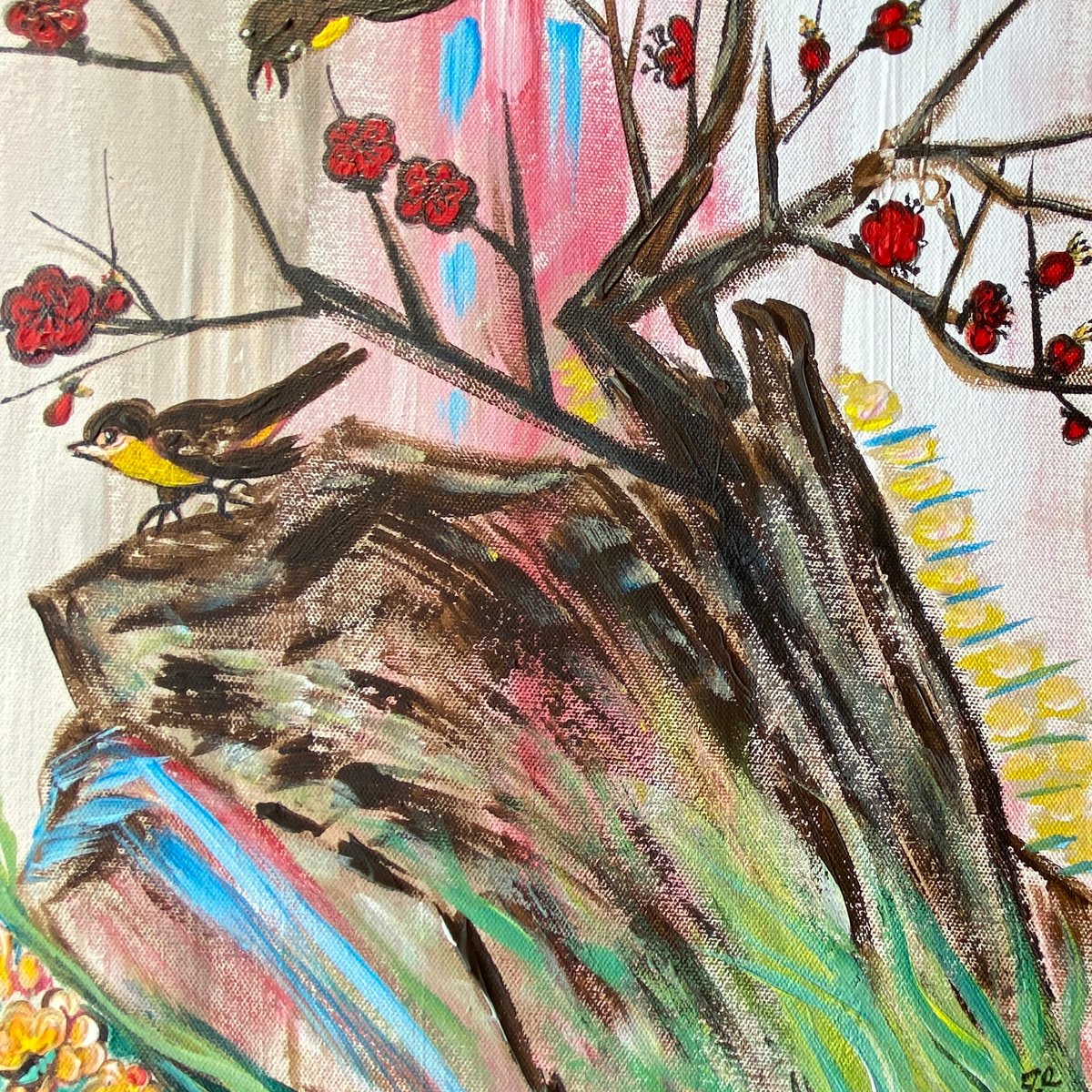 "Birds and flowers are in spring" by Amy C @AmyC8889.Art.Studio ...