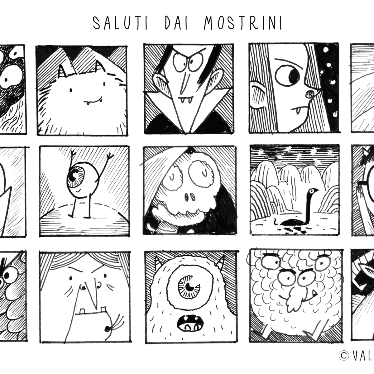 "Black and white ink drawing series" by Valemostro (Illustrator) on Zealous